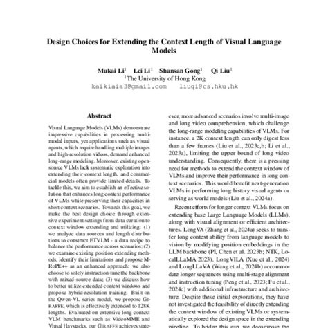 Design Choices For Extending The Context Length Of Visual Language Models Acl Anthology