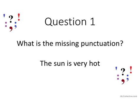 Punctuation Quiz General Readin English ESL Powerpoints