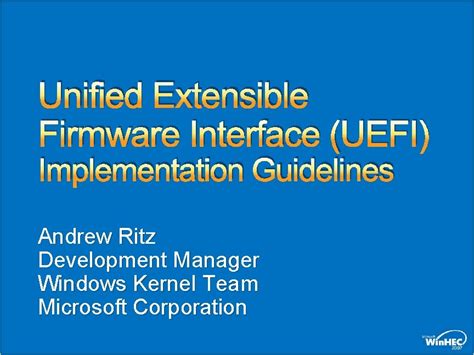 Unified Extensible Firmware Interface Uefi Implementation Guidelines Andrew