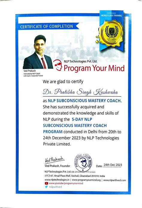 Advocate Dr Pratibha Kushwaha On Linkedin Nlp Subconscious Mastery