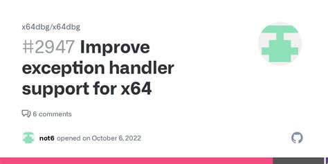 Improve Exception Handler Support For X64 · Issue 2947 · X64dbgx64dbg · Github
