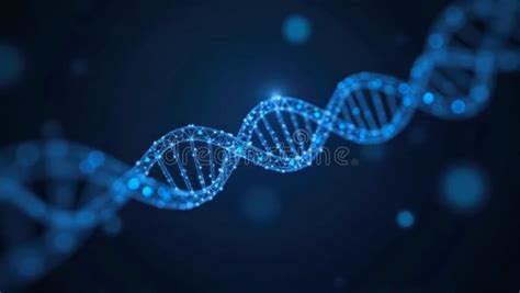 Visual Representation Of A Dna Double Helix In Blue Color Scheme Stock