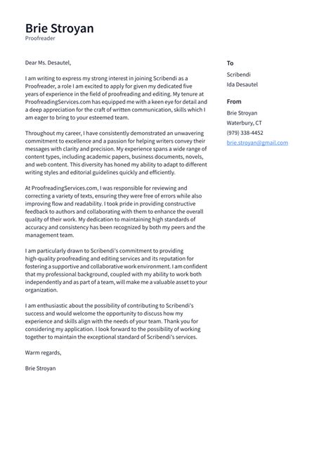 Proofreader Cover Letter Examples And Templates Resumecat