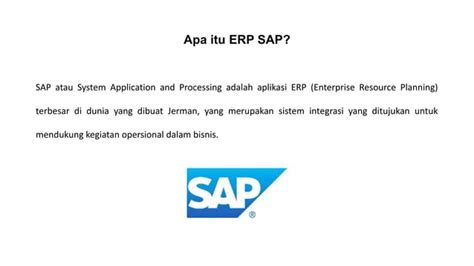 Aplikasi Erp Dengan Software Sap Pptx