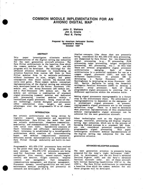 Common Module Implementation For An Avionic Digital Map Vertical