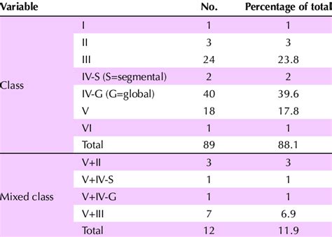 Frequency Of Different Lupus Nephritis Classifications Download Scientific Diagram