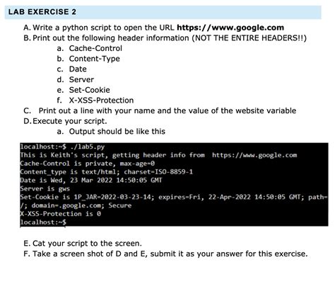 Solved Lab Exercise 2 A Write A Python Script To Open The