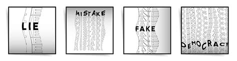 포스터 게시물 가정 장식을위한 타이포그래피 최소 배경 템플릿 추상적 인 잔인 함의 왜곡과 미적 프레임 거짓말 실수 가짜 결함 부패와 민주주의 대담한 텍스트 벡터 현대 미술