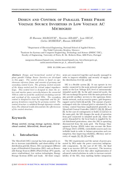 Pdf Design And Control Of Parallel Three Phase Voltage Source Inverters In Low Voltage Ac