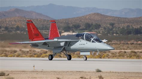 First T 7 Trainer Lands At Edwards Air Force Base For Test Flights