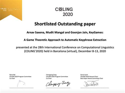 Arnav Saxena On Linkedin Coling2020 Naturallanguageprocessing Nlp