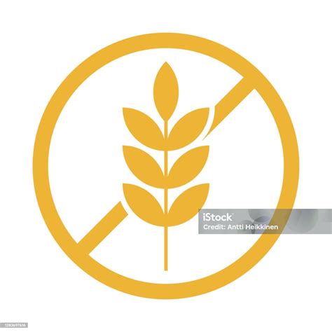 글루텐 프리 벡터 아이콘 밀이나 곡물 기호가 없습니다 음식 알레르기 및 체강 기호 패키지 성분 로고 라벨 다이어트와 영양 스탬프 클립 아트 0명에 대한 스톡 벡터 아트 및