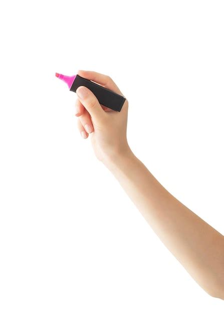 Premium Photo Hand Holding Marker Clipping Path
