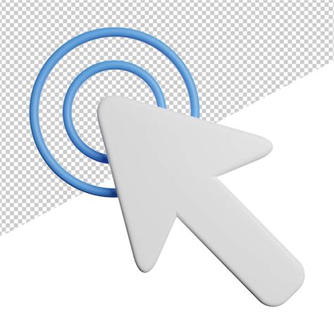 Premium PSD Cursor Pointer Mouse Click Front View D Icon Rendering Illustration On