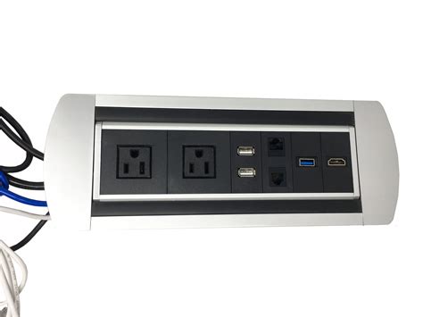 Pwr Plug Conference Table Power Data Hub Module In Desk Media Center Usb Hdmi Grommet Ul Listed
