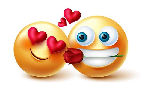 Conception De Vecteur Emoji Couple Valentine Concept Damoureux Emojis