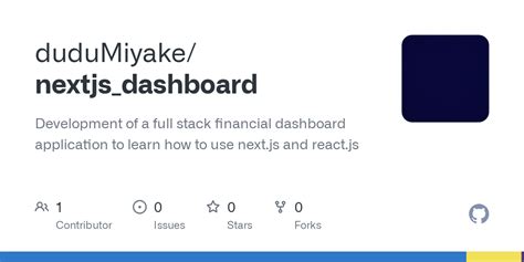 github dudumiyake nextjs dashboard development of a full stack