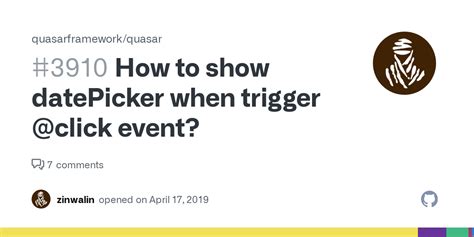 How To Show Datepicker When Trigger Click Event · Issue 3910
