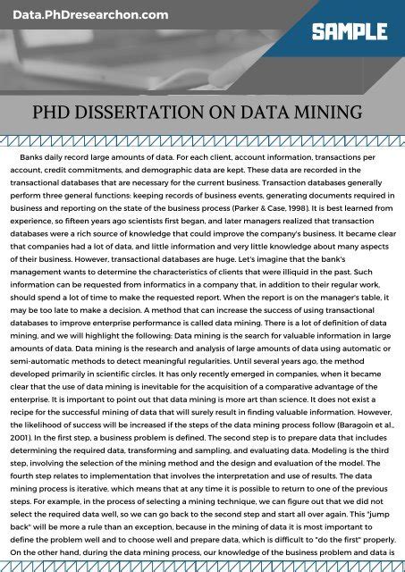 Data Mining Phd Dissertation Sample