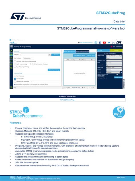 Stm 32 Cube Prog Pdf Flash Memory Graphical User Interfaces