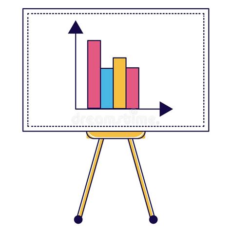 Colorful Bar Graph On Easel Stand Presenting Data Bright Business Chart For Financial Reports