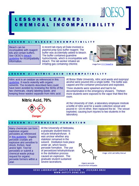 Chemical Incompatibility Information Sheet Pdf Chemical Incompatibility Information Sheet Pdf