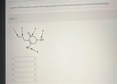 Use The Vsepr Model To Predict The Shape Around Each Of The Indicated Ato