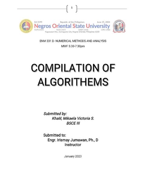 Khalil Mikaela Compilation Of Algorithems Pdf Pdf Regression