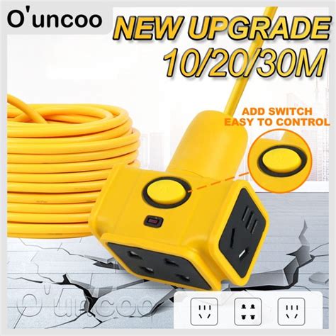 O Uncoo Extension Cord M M M Extra Long Plug In Strip Universal Electrical Wire Safety