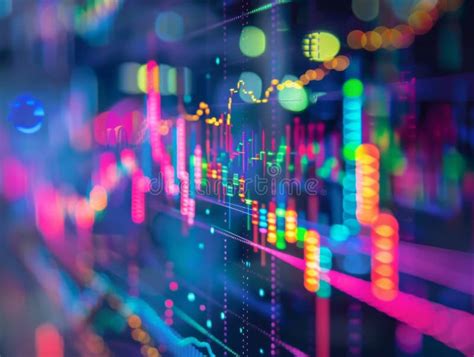 Abstract Image Of Financial Data And Stock Market Analysis With Colorful Graphs And Charts