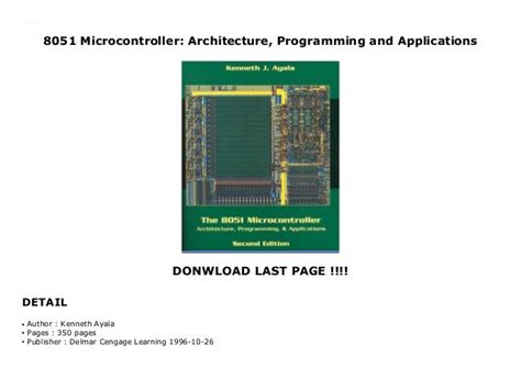 8051 Microcontroller Architecture Programming And Applications