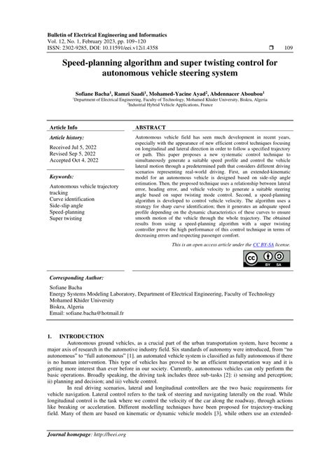 Pdf Speed Planning Algorithm And Super Twisting Control For