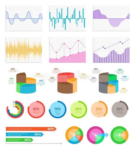 Graphics On Coordinate System And Bright Diagrams Stock Vector Illustration Of Option Data