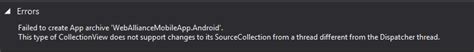 xamarin forms android this type of collectionview does not support