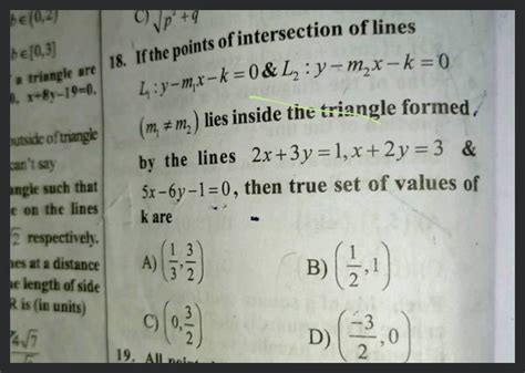 if the points of intersection of lines l1 y−m1 x−k 0andl2 y−m2 x−k 0 m1