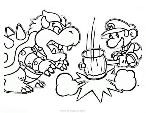 Bowser Vs Mario Coloring Page
