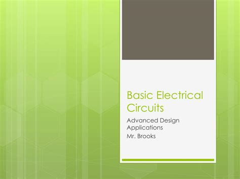 PPT Basic Electrical Circuits PowerPoint Presentation Free Download ID