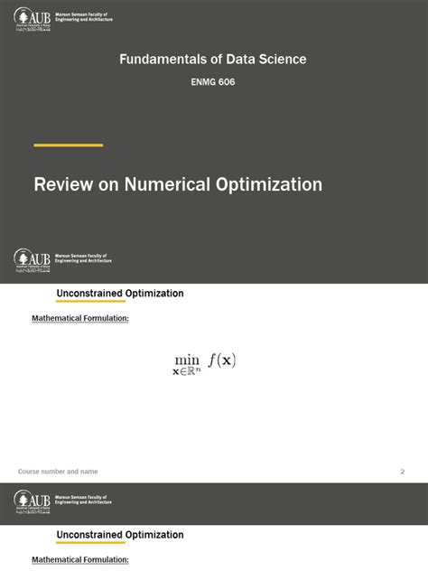 Numerical Optimization Fundamentals Pdf Mathematical Optimization