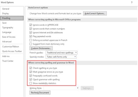 How To Turn On Or Turn Off Spelling And Grammar Check In Word My Microsoft Office Tips