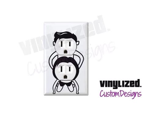 Adult 2 Plug Decal W White Outlet Cover Plate Funny Dorm College Gag