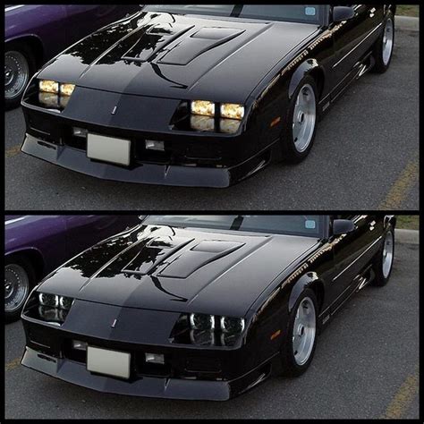Black Camaro Ss With Chrome Rims Chevrolet Car With Custom Headlights