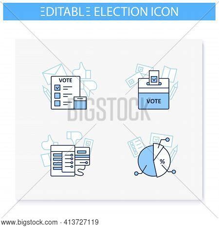 Election Line Icons Vector Photo Free Trial Bigstock