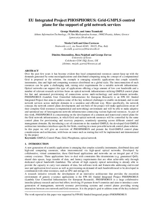 pdf eu integrated project phosphorus grid gmpls control plane for