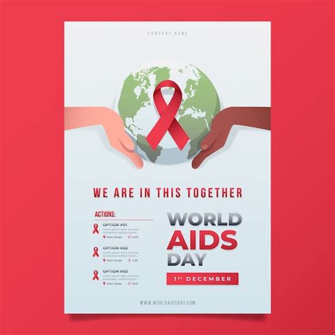 Free Vector Gradient World Aids Day Vertical Poster Template