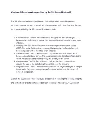 What Are The Five Principal Services Provided By PGP This Ensures