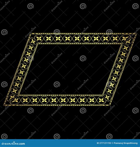 Parallelogram Frame Gold Frame Vector Flower Wreath Floral Picture Frame Decoration Illustration