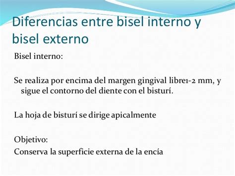 Espesor Biológico Gingivectomía Bisel Interno Bisel Externo Alarg