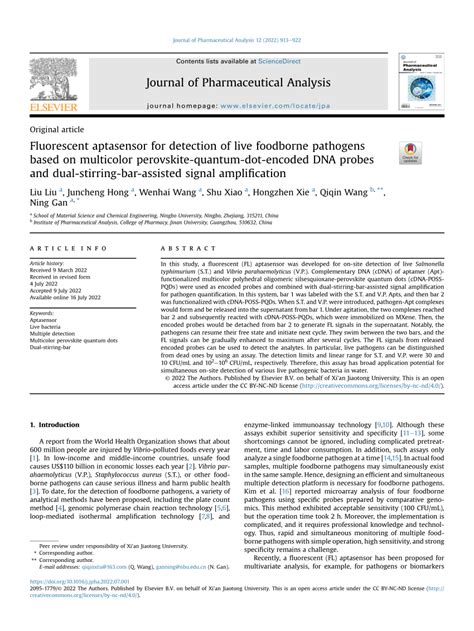Pdf Fluorescent Aptasensor For Detection Of Live Foodborne Pathogens Based On Multicolor
