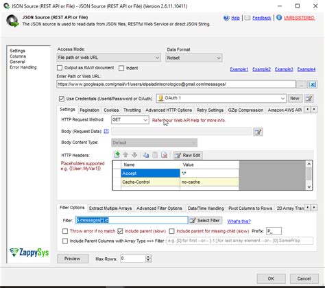 Calling Gmail Rest Api Using Ssis Read Emails Zappysys Blog