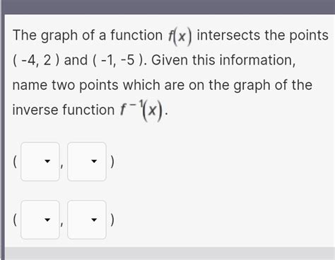 solved the graph of a function f x intersects the points 4 2 and